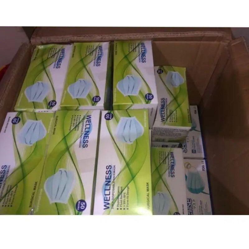 Jual 3box Sense of Wellness masker 3 ply Embos (3box = Rp.85.000 ...