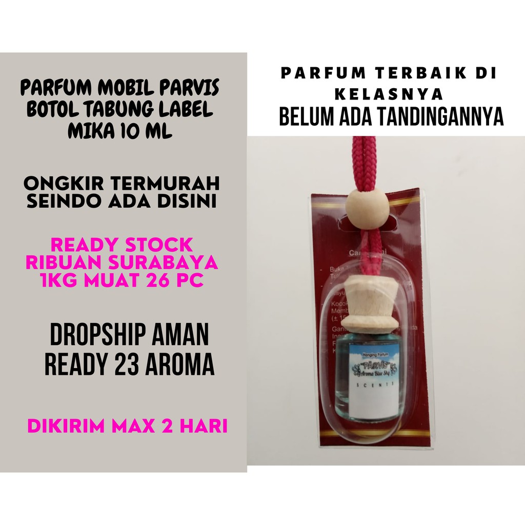 Jual PARFUM MOBIL PARVIS BOTOL KOTAK/BULAT 8 ML LABEL MIKA | Shopee ...