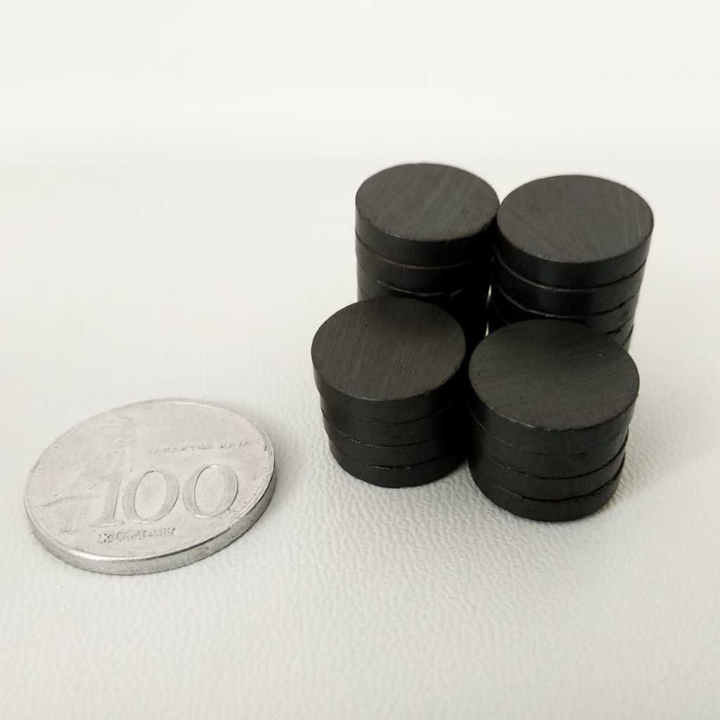 Jual 30 PCS Magnet Hitam Murah Ferit Ferrite bentuk koin diameter 15 x ...