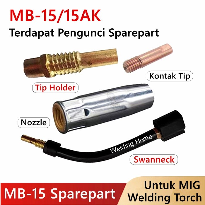 Jual MB15 MB-15 Nozzle Nosel Tip Holder swanneck Kontak Contact Tip ...