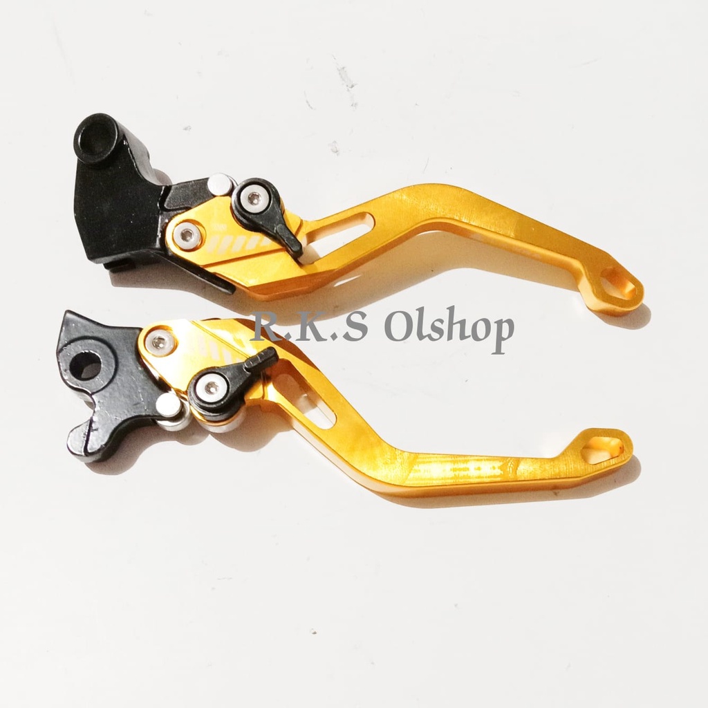 Jual Handle Rem Set Handle Kopling Warna gold Model Jarum Vixion, R15 v3, Scorpio | Shopee Indonesia