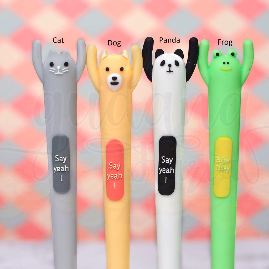 Jual Pulpen Say Yeah Panda Frog Cat Dog Kucing Anjing Pena Gel Lucu ...