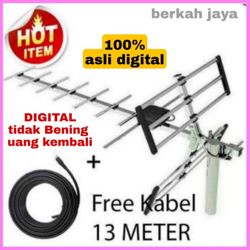 Jual antena tv digital dijamin bening tanpa semut + kabel 13 meter | Shopee Indonesia