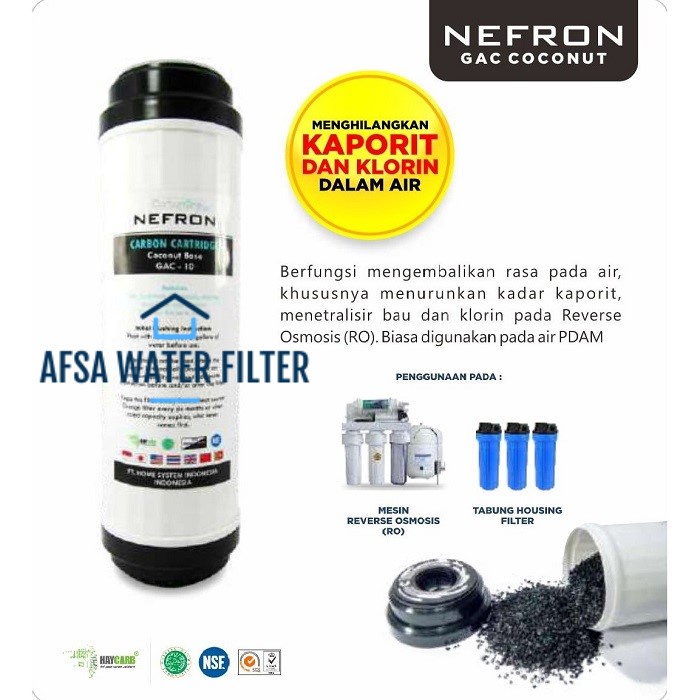 Jual Filter Air Nefron GAC Coconut - Cartridge 10 inch | Shopee Indonesia