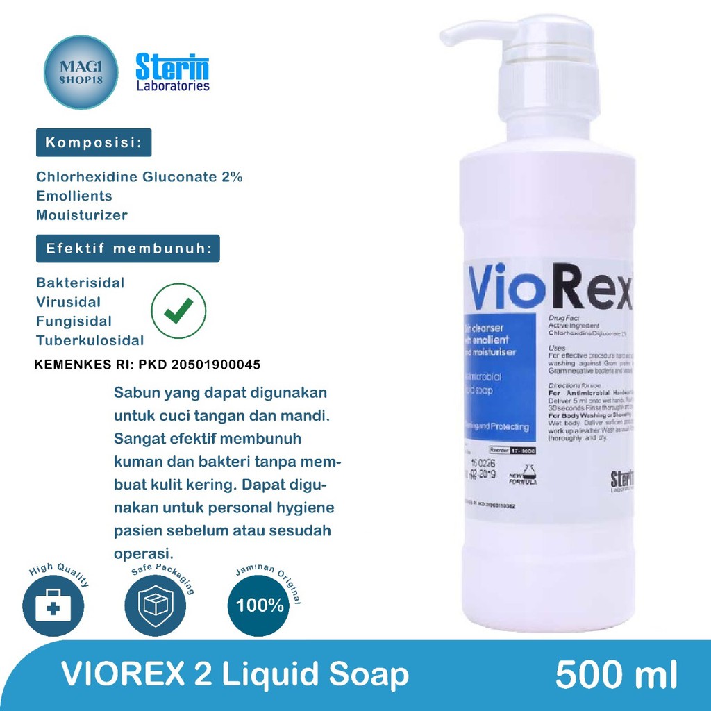Jual Viorex 2 sabun cair antiseptik 500ml Anti Microbial dan Bacterial ...