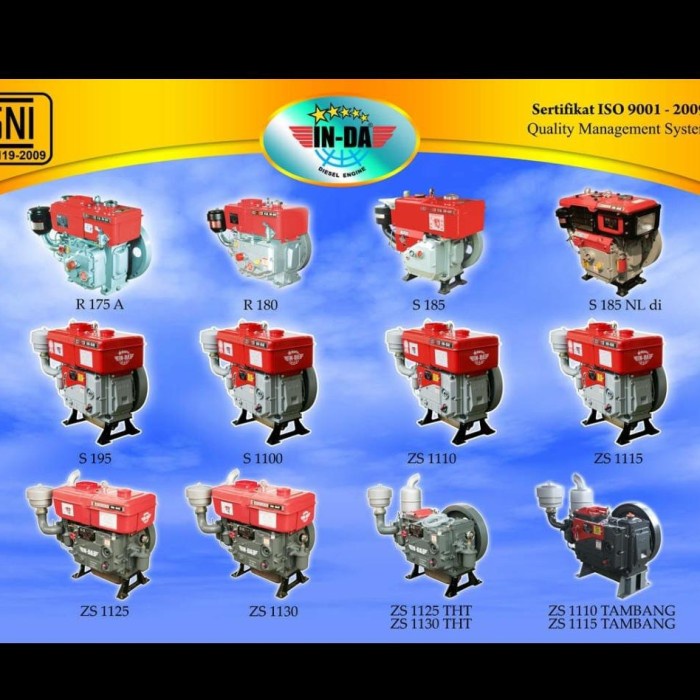 Jual Mesin Diesel Inda S195 S 195 Hopper 12 HP 12 PK SNI | Shopee Indonesia