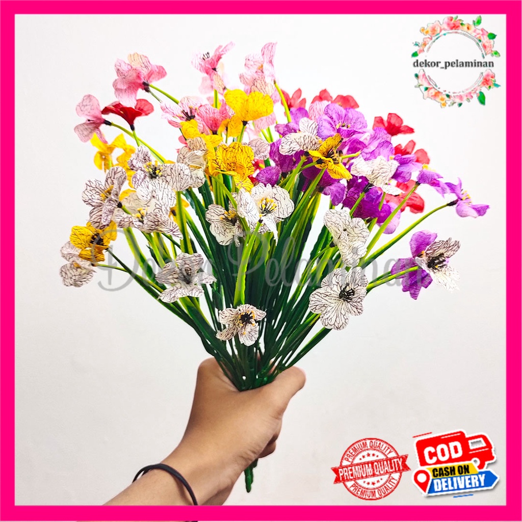 Jual Bunga Rumput Hias Kucai Kupu Artificial Grass Rumput Alang Cabang ...