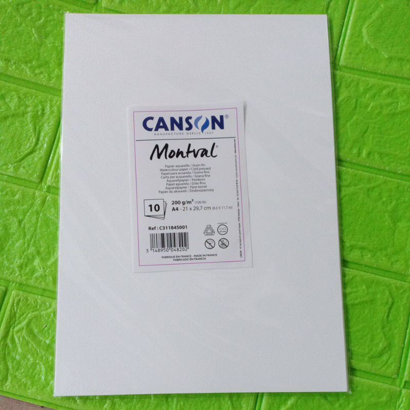 Jual Watercolour Paper Canson Montval A4 200g/m2 @10 Sheet/Pack | Shopee Indonesia