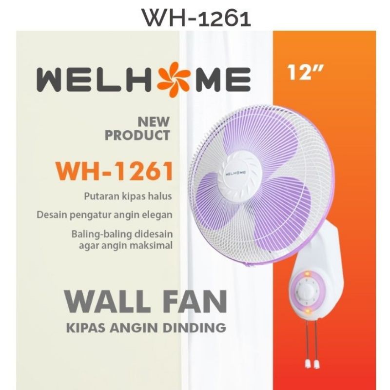 Jual Welhome Kipas Dinding / Wall fan 12 inch WH 1261 Wellhome | Shopee ...