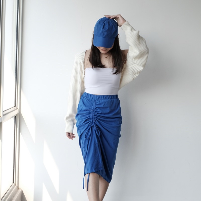 Jual Kim Pull-Up Skirt in Electric Blue (Cap Included) | Shopee Indonesia