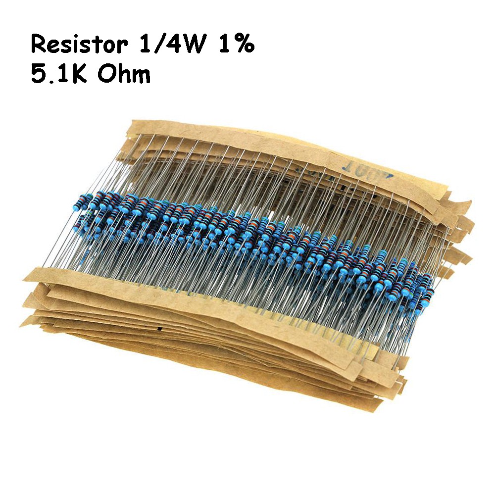 Jual Resistor Metal Film 5.1KOhm 5.1K Ohm 5,1K Ohm 1/4W 0,25W Toleransi ...