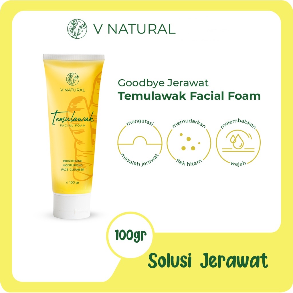 Jual V NATURAL FACIAL FOAM TEMULAWAK / V NATURAL | Shopee Indonesia