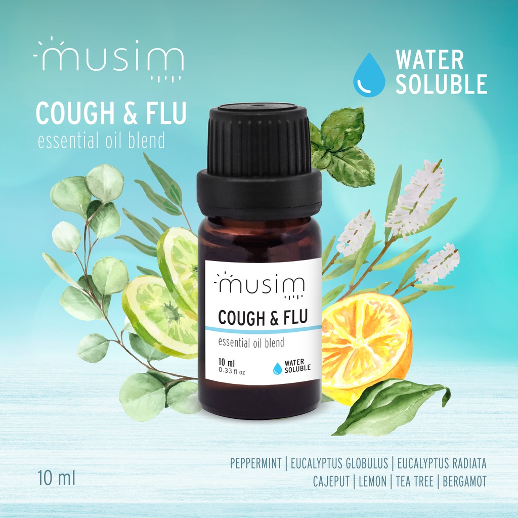 Jual Water Soluble Based | Cough & Flu Essential Oil Blend 10ml - MUSIM | Shopee Indonesia