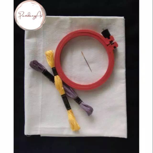 Jual Paket Sulam Mini / Paket Menyulam Mini (midangan plastik, benang ...