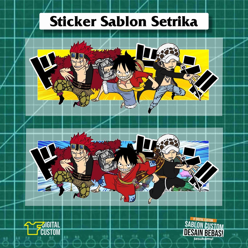 Jual Stiker Kain Sticker Sablon Setrika DTF Anime One Piece Trio ...