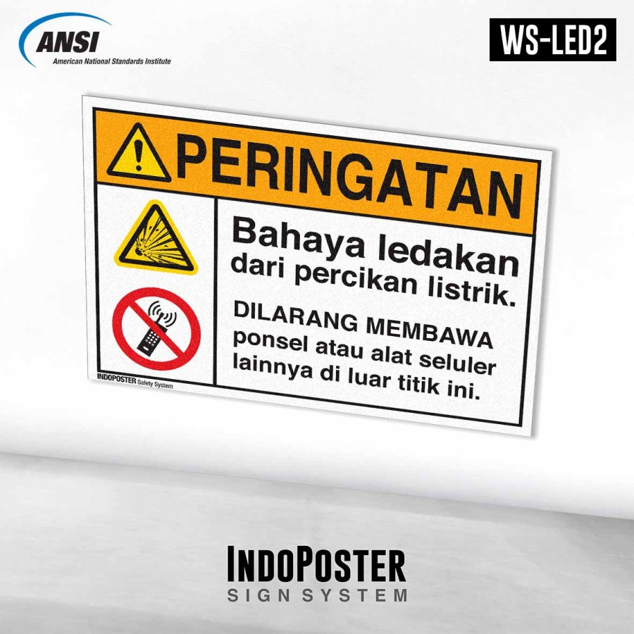 Jual Stiker K3 Safety Sign ANSI ISO Bahaya Ledakan Dari Percikan ...