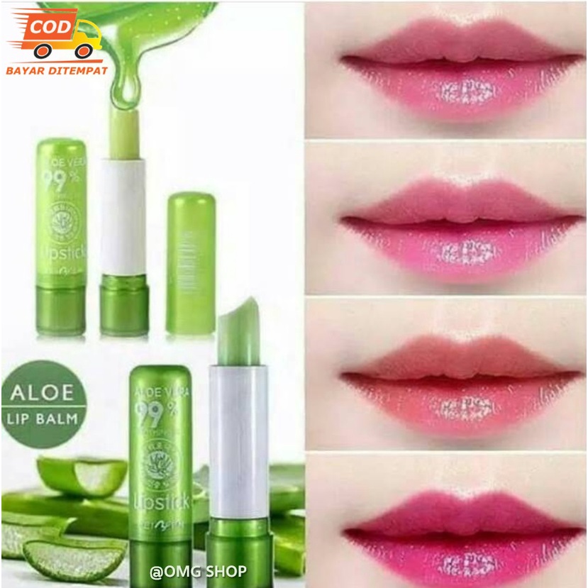 Jual Lipbalm Pemerah Bibir Aloe Vera 99% TERLARIS / Lipstik Tahan Lama ...