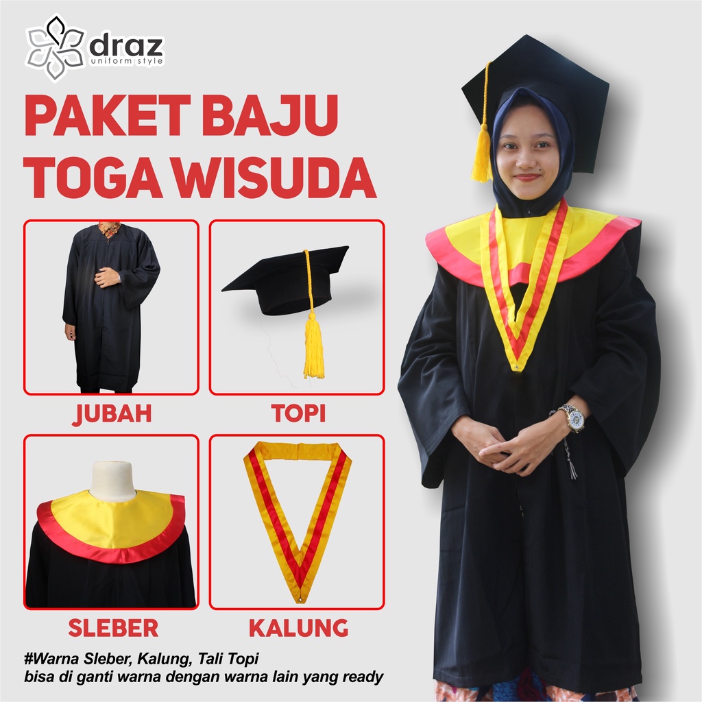 Jual Paket Toga Wisuda Dewasa Laki Laki Perempuan Baju Wisuda Lengkap