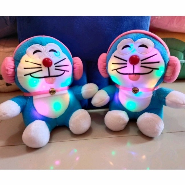 Jual Boneka Doraemon Pake Headset Uk35 CM Pake lampu Let murah | Shopee ...