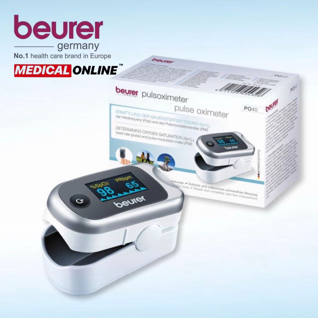 Jual BEURER PO40 PO-40 FINGER PULSE WITH PI OXIMETER SATURASI OKSIGEN ...