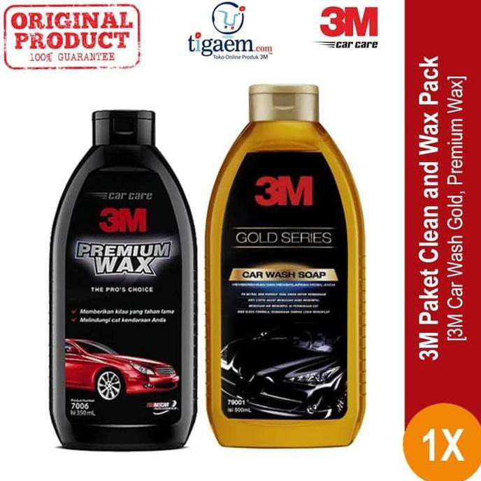Jual 3M Paket Clean And Wax Pack - Car Wash Gold & Premium Wax- Harga ...