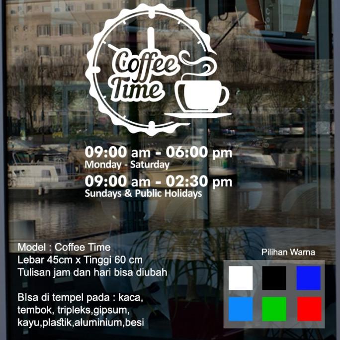 Jual Cutting Sticker Open Hours Jadwal Buka Resto Stiker Kaca Cafe Kafe ...