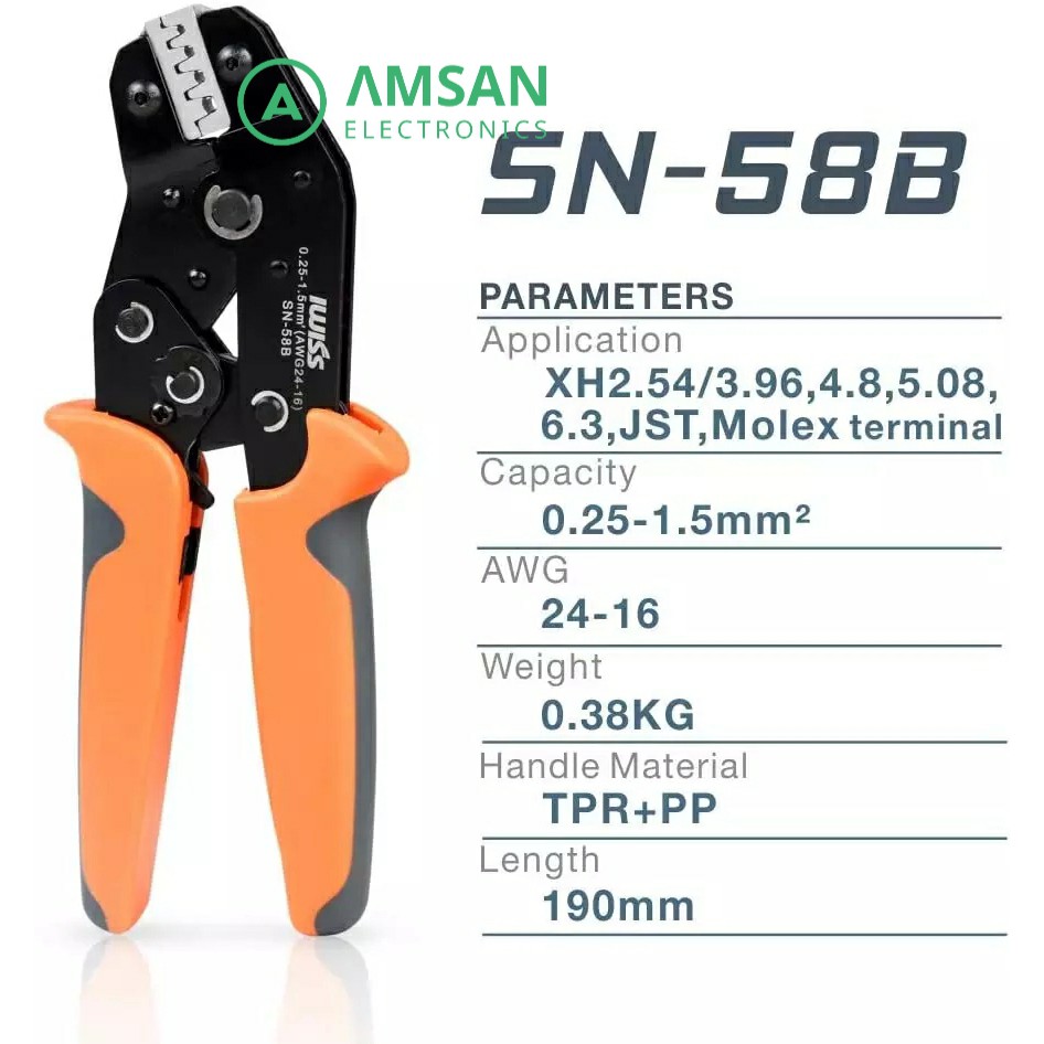 Jual IWISS SN 58B = 28B + 48B Tang Crimping DuPont TE JST Molex EDM Cutting Jaw | Shopee Indonesia