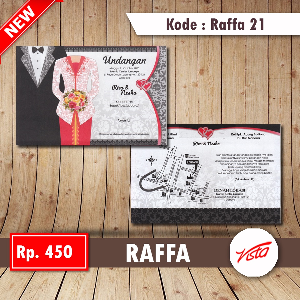 Jual Undangan pernikahan blangko raffa 21 nikah wedding simple DIY Print karawang harga ukuran ...