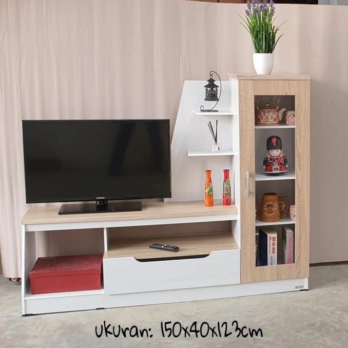 Jual Meja Tv Bupet Tv Minimalis Lvr 130 Kaca Laurusmart | Shopee Indonesia