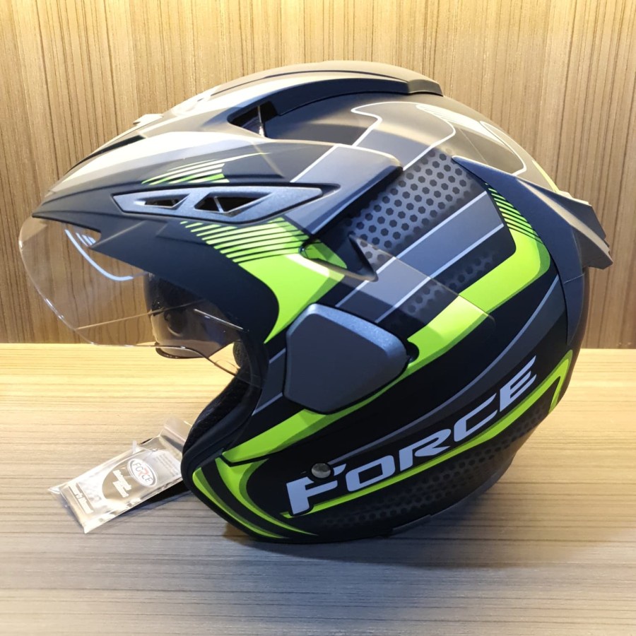 Jual Helm Half Face Dewasa Double Visor Anti Pecah SNI Cassanova Green ...