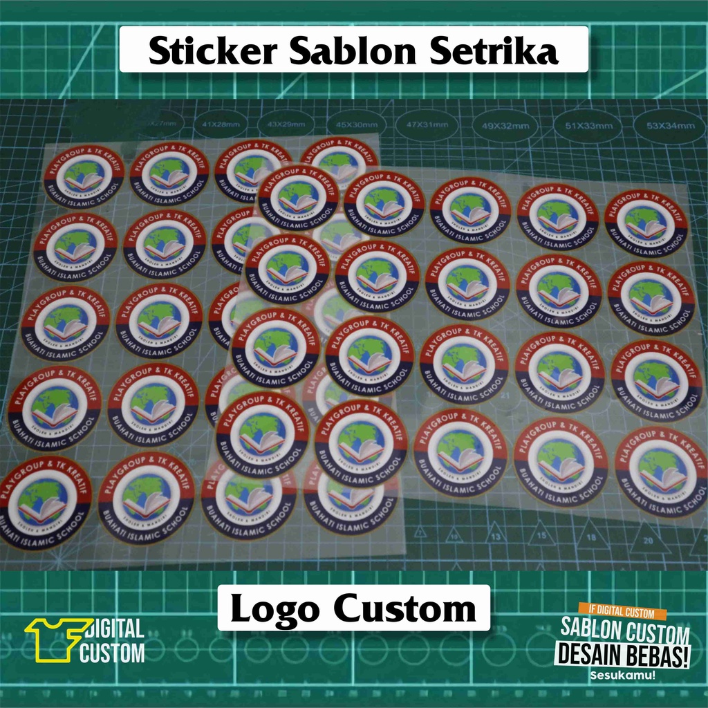 Jual Custom Stiker Kain Sticker Sablon Setrika DTF Logo Sekolah ...