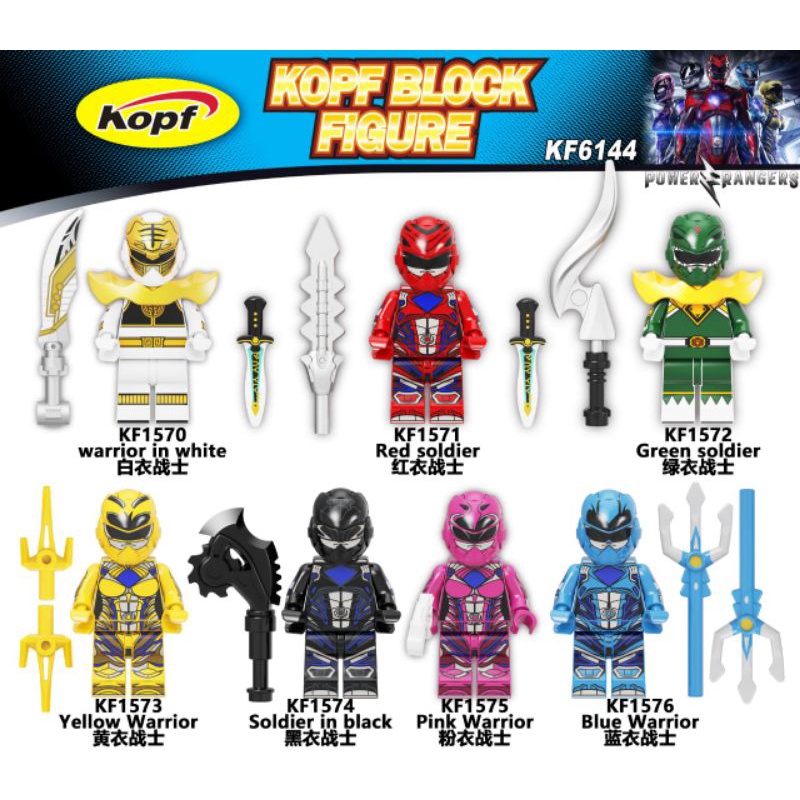 Jual mainan robot power rangers KF6144 warrior ranger pink black white ...