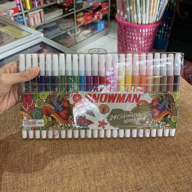 Jual Snowman Coloring Marker Pencil Type / Spidol Mewarnai Set | Shopee ...