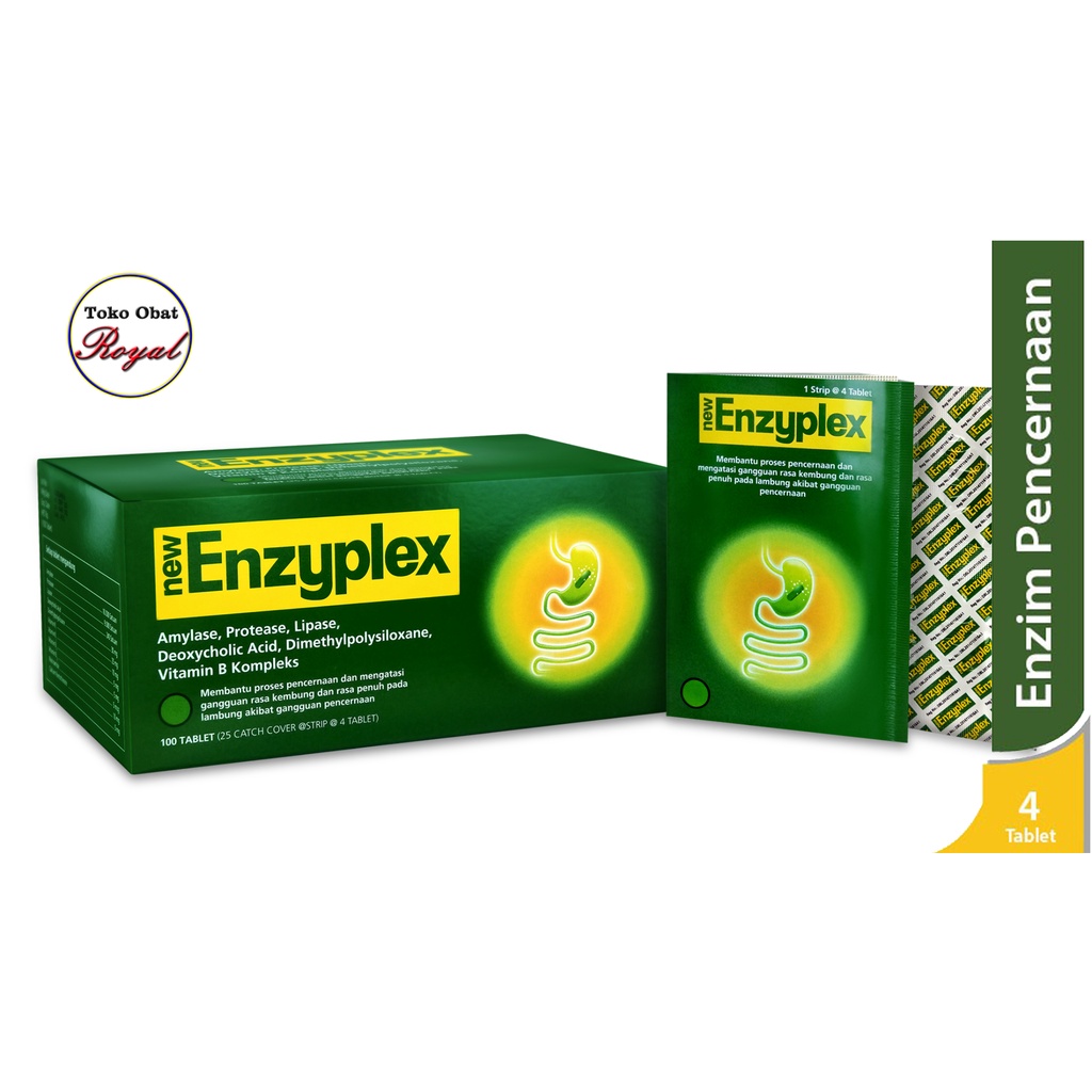 Jual Enzyplex Strip 4 Tablet Enzym Pencernaan dan Kembung | Shopee ...