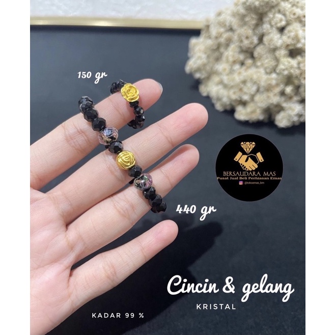 Jual GELANG CHARM BUNGA EMAS DENGAN BATU KRISTAL CANDY | Shopee Indonesia