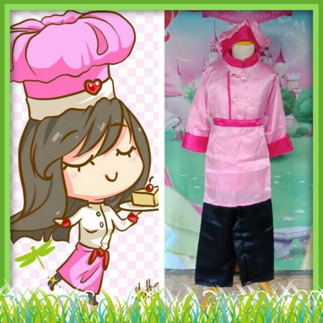 Jual Kostum Anak Baju Profesi Koki Cilik Chef Anak Girl | Shopee Indonesia