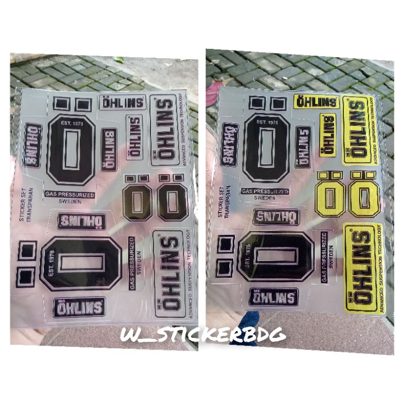 Jual Stiker Sticker Ohlins Shock Transparan Full Set | Shopee Indonesia