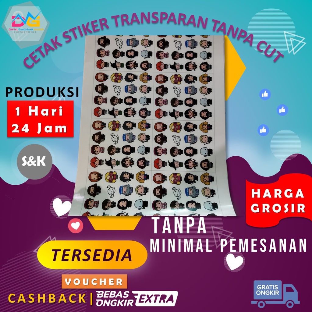 Jual CETAK STIKER TRANSPARAN A3+ (PRINT SAJA TANPA CUTTING) | Shopee ...