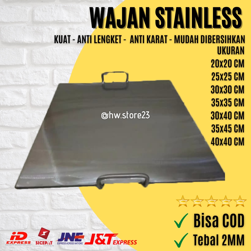Jual [STAINLESS 2MM] WAJAN ROTI BAKAR / WAJAN BURGER STAINLESS / WAJAN ...