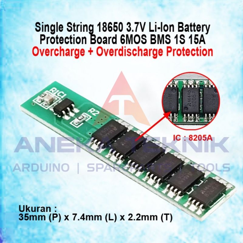 Jual Single String 18650 3.7V Li-ion Battery Protection Board 6MOS BMS ...