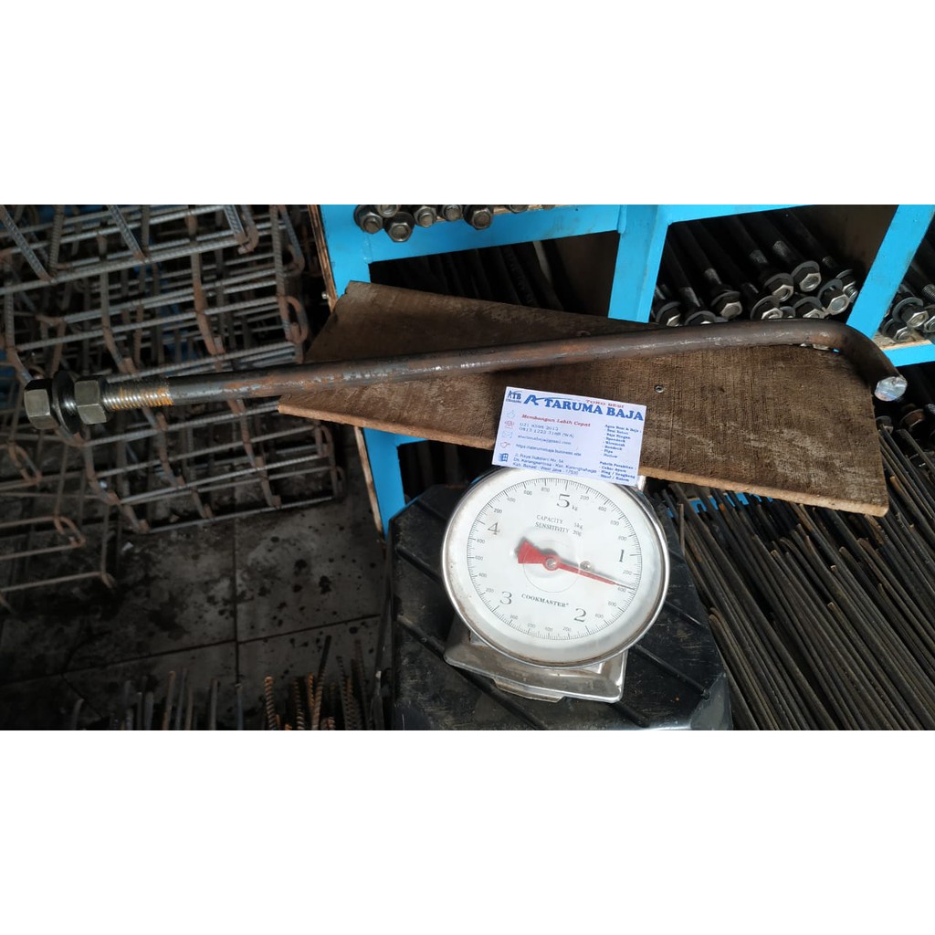 Jual Angkur Beton M19 x 500 mm - Angkur Besi 3/4" x 50 cm - Angkur L ...