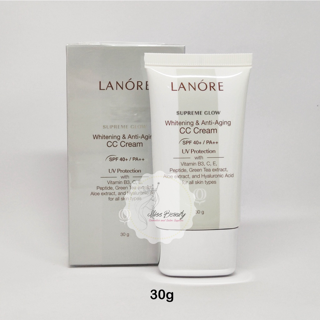 Jual Lanore Whitening and Anti aging CC cream SPF 40+ PA++ - 30gr ...