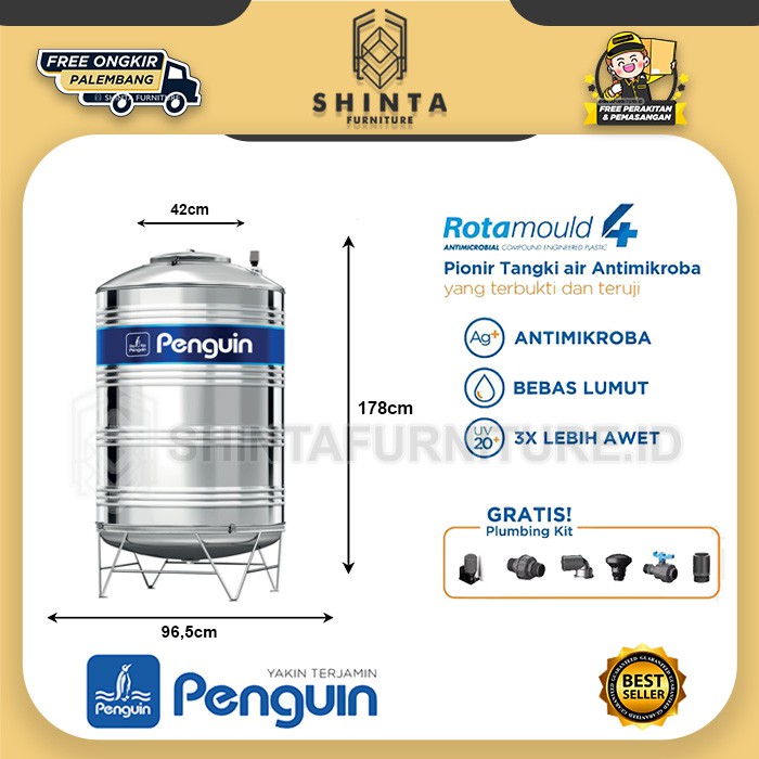 Jual Tangki Air Stainless Penguin kapasitas 1.000 Liter Tandon ...