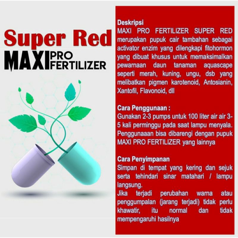 Jual Pupuk Cair Pukcir Aquascape MAXi Pro Fertilizer Super Red | Shopee ...