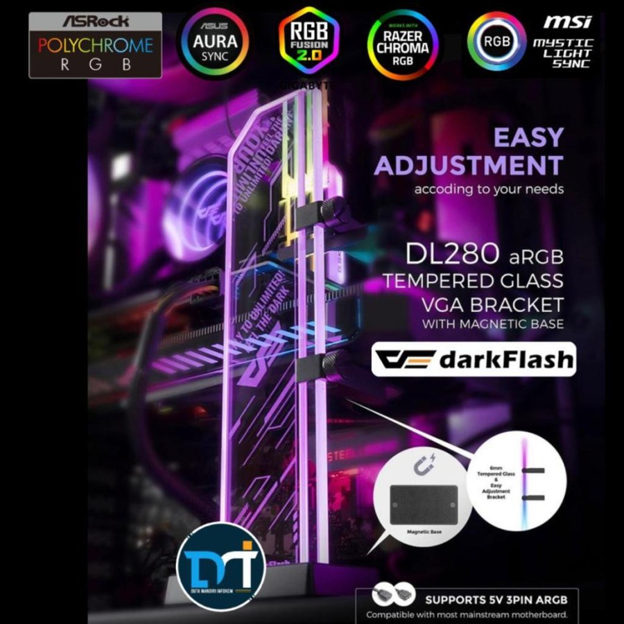Jual darkFlash DL280 ARGB A-RGB GPU Holder I VGA Bracket with Magnetic ...