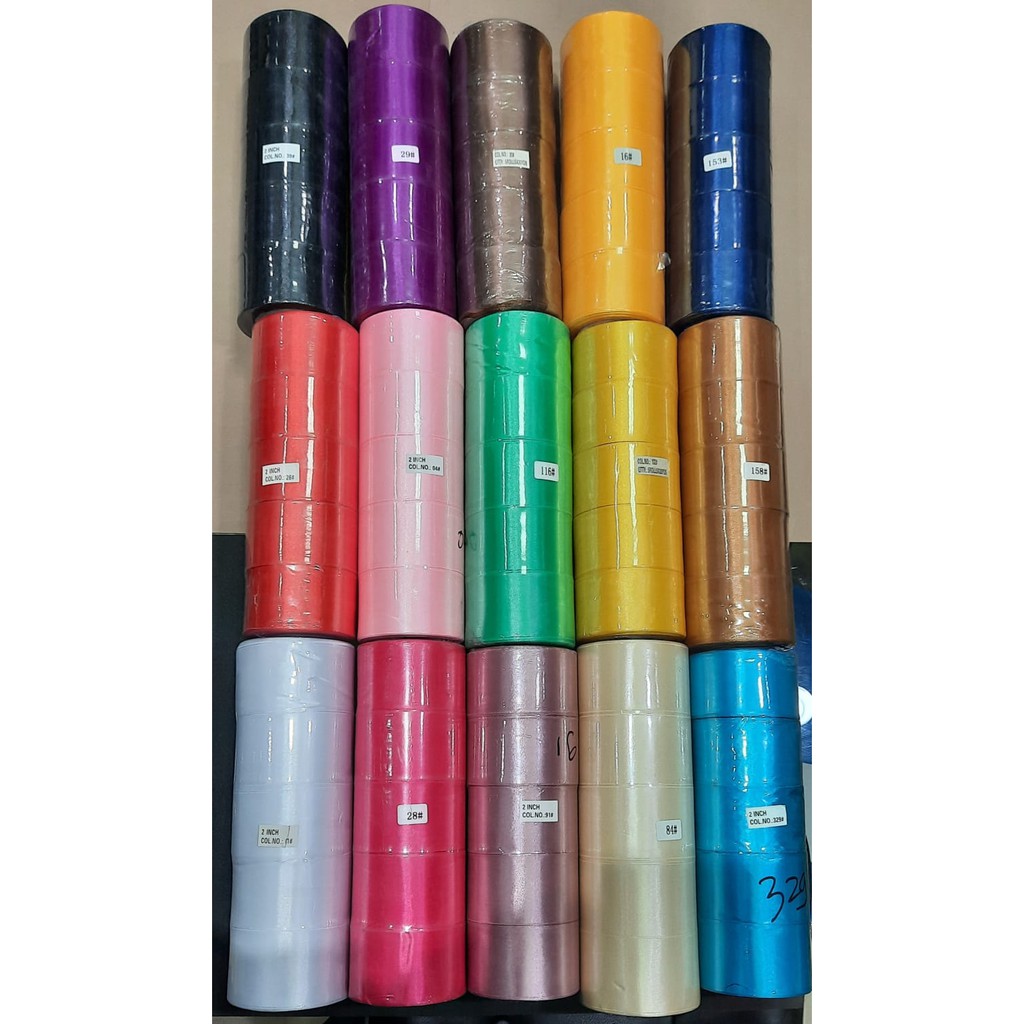 Jual Pita Ribbon Satin Taiwan Lebar 2 inch - (5 cm) | Shopee Indonesia
