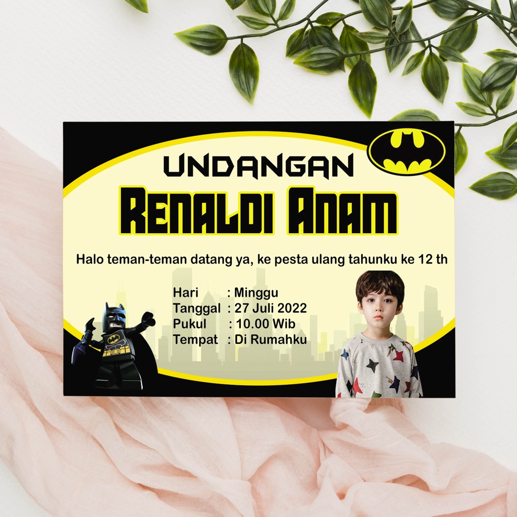 Jual Undangan Ulang Tahun Ultah Anak Cowok Laki Laki Karakter Super ...