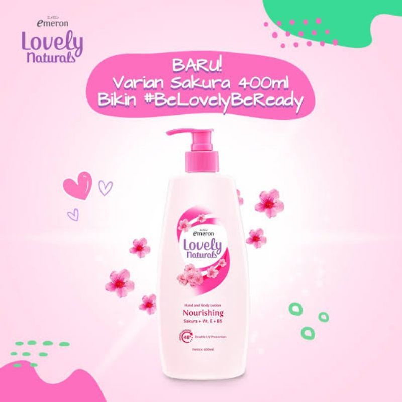 Jual Emeron Lovely Naturals Hand and Body Lotion 400ml Pump | Shopee Indonesia