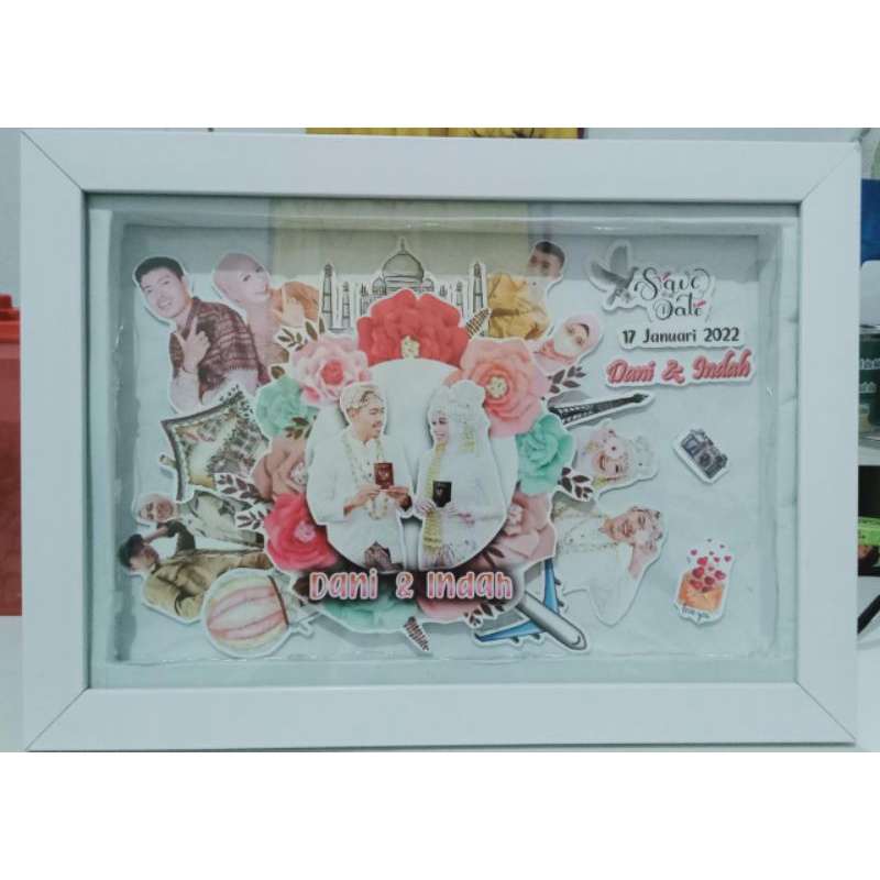 Jual Bingkai 3D 20x30cm, pop Up Frame 3D, Kado Wedding, Kado Unik ...