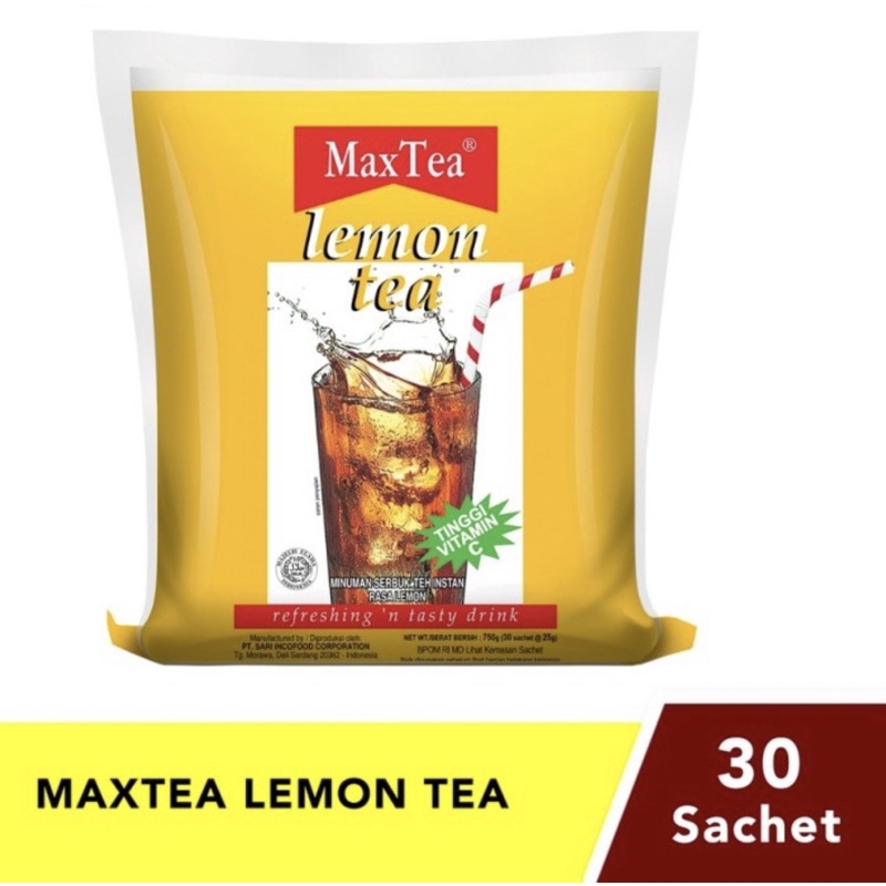 Jual Max Tea Lemon Tea 30 sachets (@25g) | Shopee Indonesia
